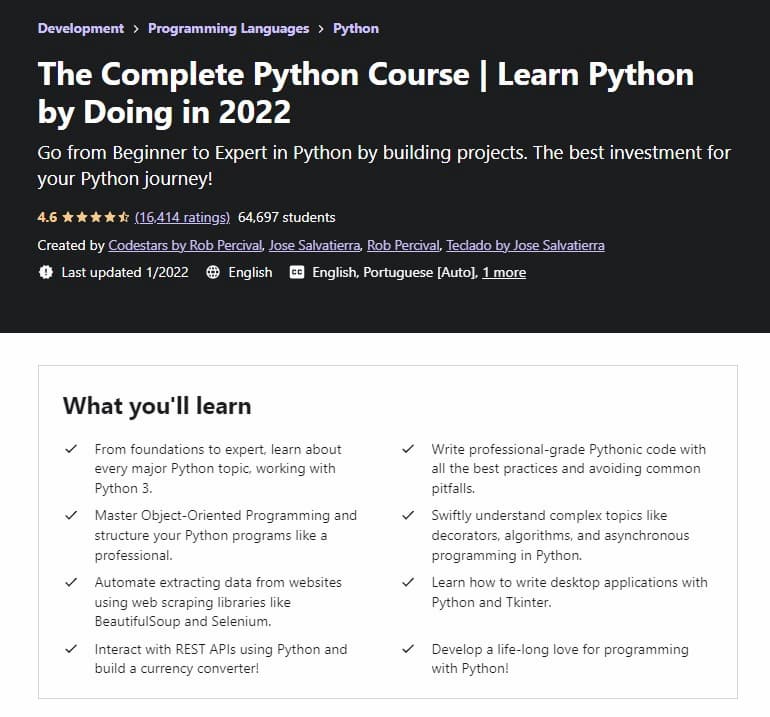 10 Best Python Courses On Udemy 2022 EduReviewer